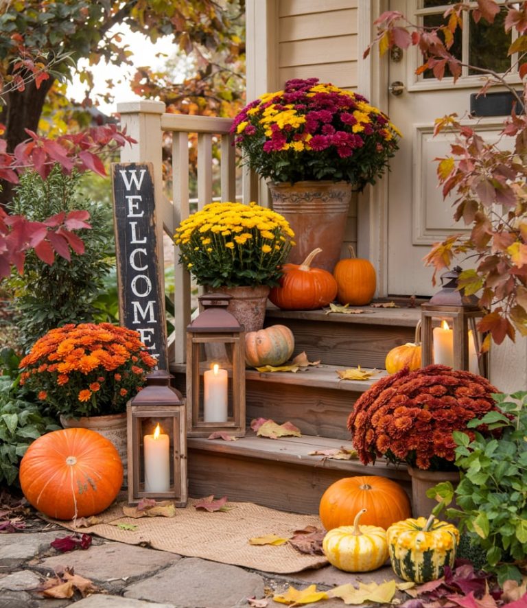 38 Outdoor Fall Decorations 2025 - Front Porch, Yard, and Steps
