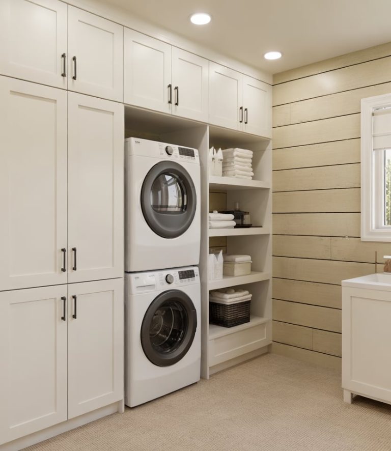 42 Small Laundry Room Designs With Stackable Ideas & Clever Layout ...