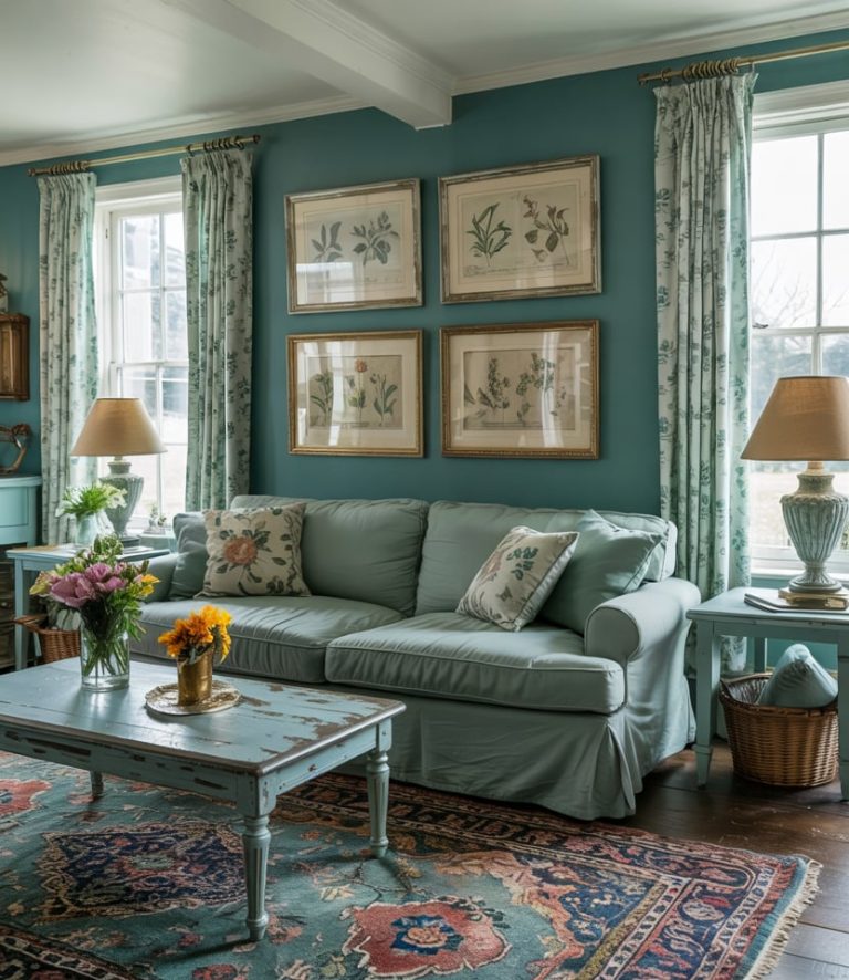 Blue And Green Living Room 36 Design Ideas – Color Scheme Inspiration ...