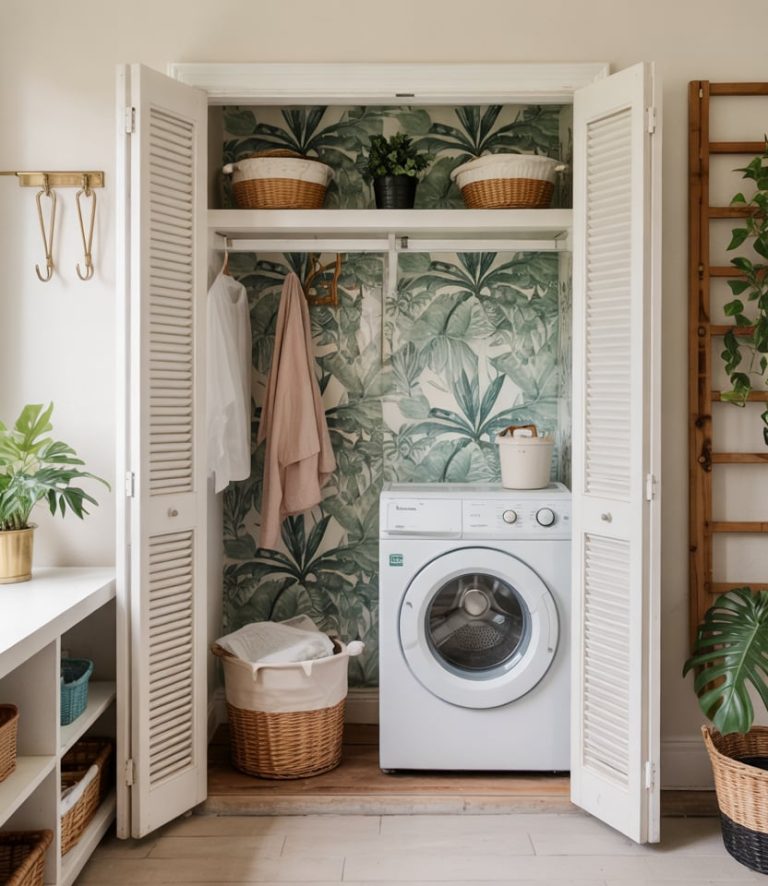 42 Small Laundry Room Designs With Stackable Ideas & Clever Layout ...