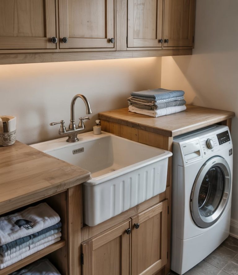 42 Small Laundry Room Designs With Stackable Ideas & Clever Layout ...