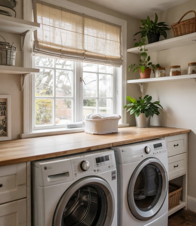 42 Small Laundry Room Designs With Stackable Ideas & Clever Layout ...